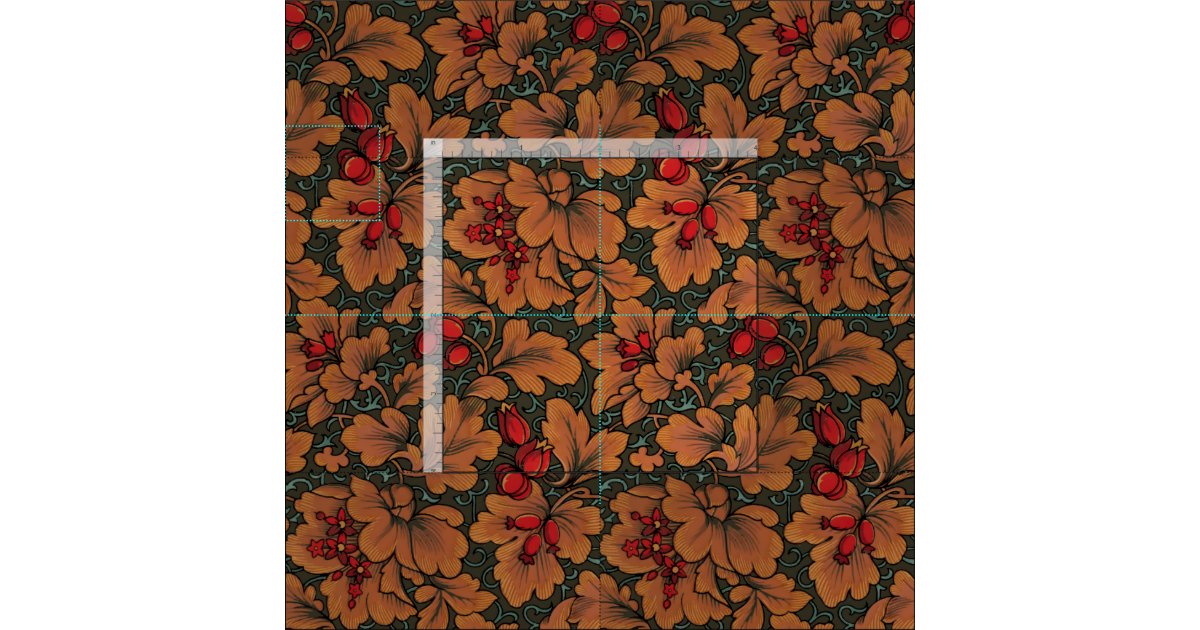 Vintage Victorian Era Floral and Leaf Pattern Fabric | Zazzle