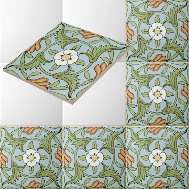 Vintage Victorian Era French Floral Pattern Ceramic Tile | Zazzle