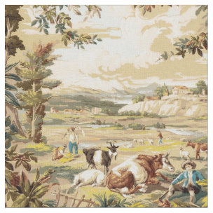 Vintage Farm Scenes pattern Fabric | Zazzle