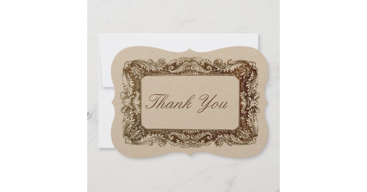 Vintage Victorian Era Thank You Card Template | Zazzle
