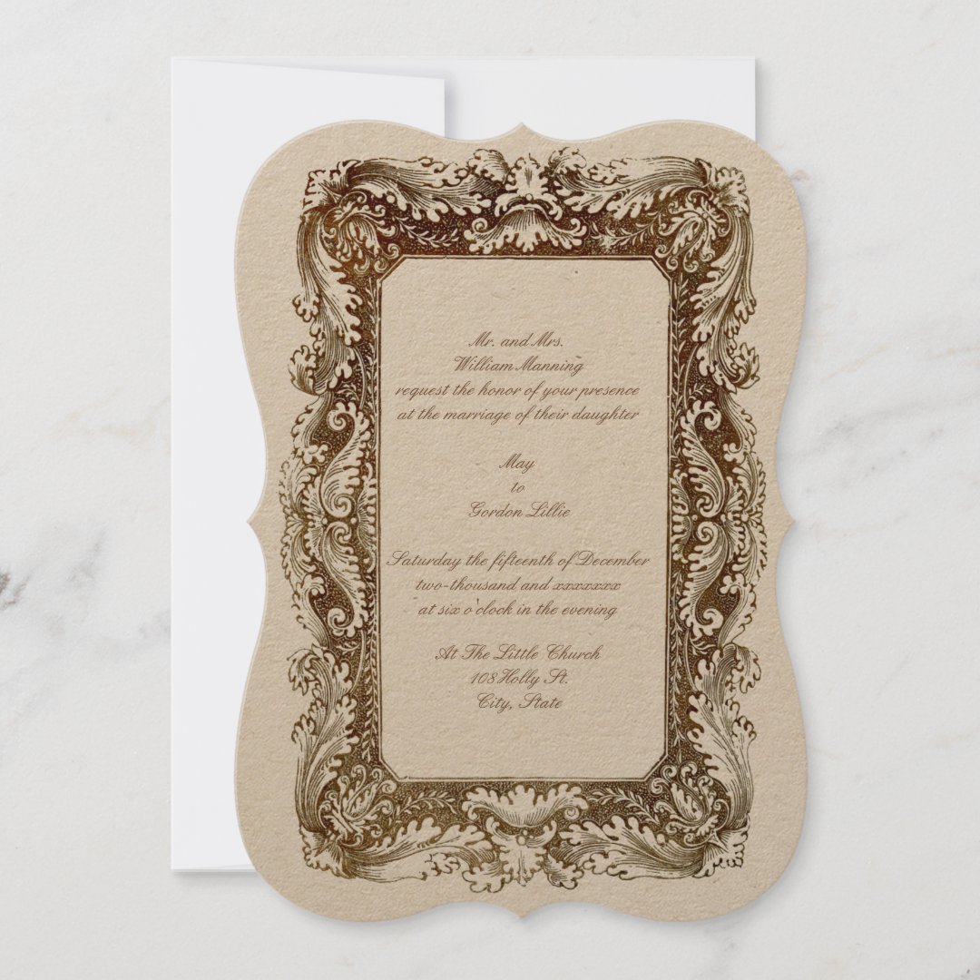 Vintage Victorian Era Wedding Invitations Template | Zazzle