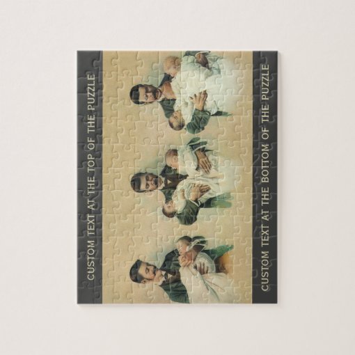 Vintage Victorian Father's Day, It's Triplets! Jigsaw Puzzle | Zazzle