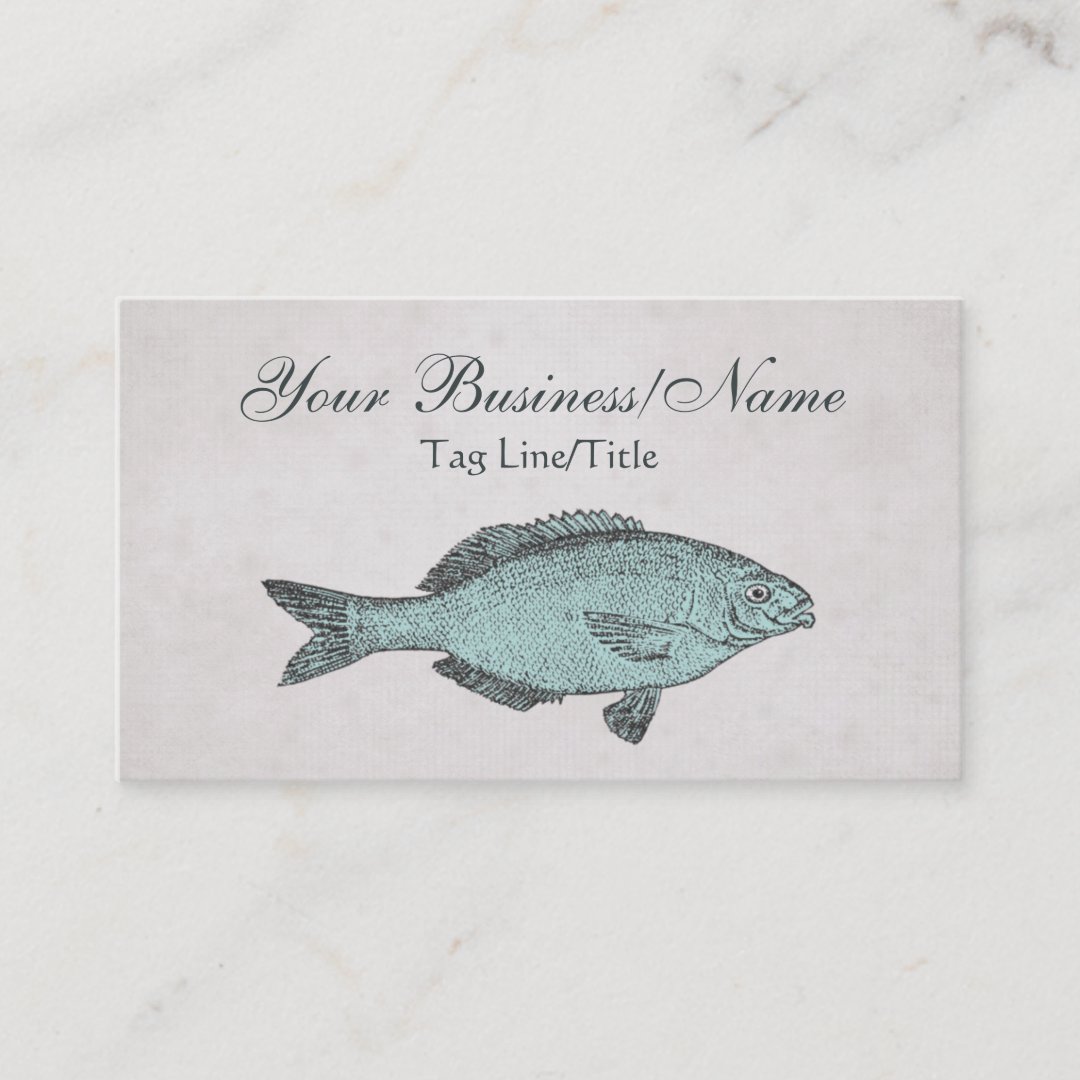 Vintage Victorian Fish Business Card | Zazzle