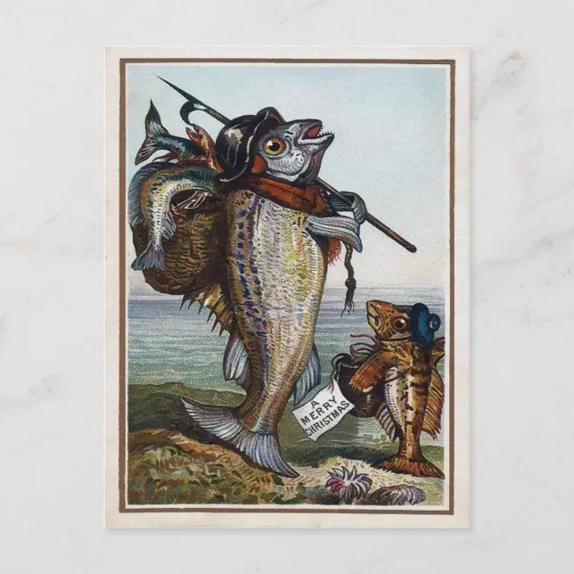 Vintage Victorian Fish Postcard | Zazzle