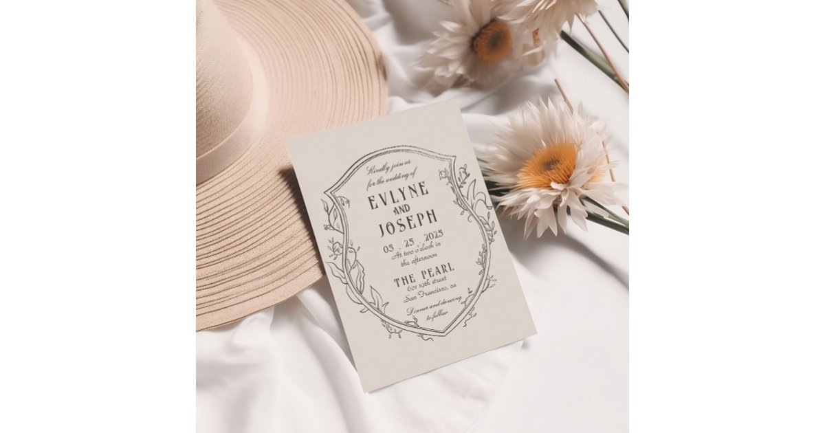 Vintage Victorian Floral Ornament Baroque Wedding Invitation | Zazzle