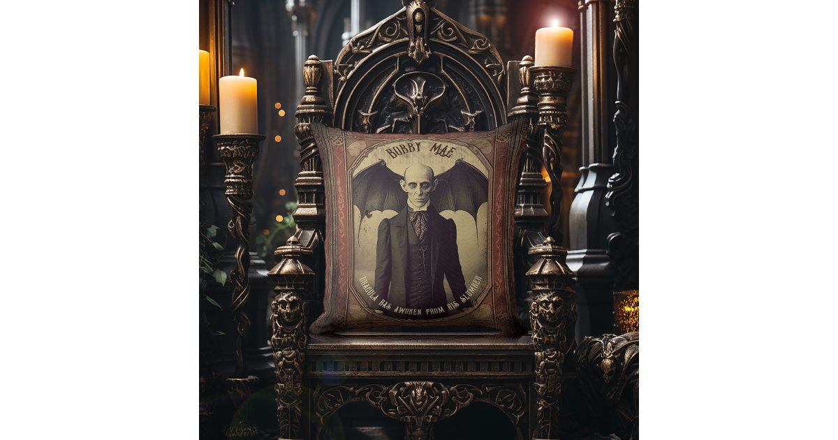 Vintage Victorian Gothic Dracula Vampire Throw Pillow | Zazzle