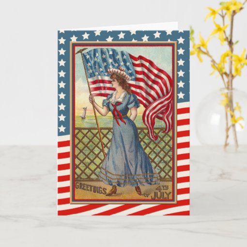 Vintage Victorian July 4 Independence Day Card | Zazzle