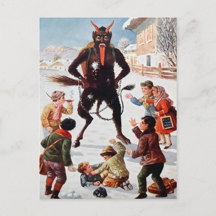 Vintage Victorian Krampus Postcard | Zazzle.com