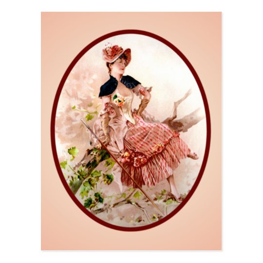 Vintage Victorian Lady Postcard | Zazzle.com