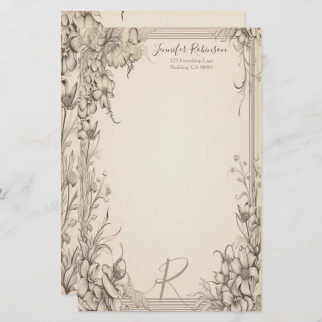 Vintage Victorian Look Stationery | Zazzle