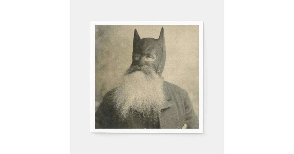 Vintage Victorian Man Wearing a Mask with Ears Napkins | Zazzle