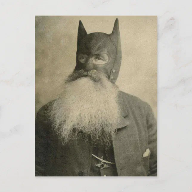 Vintage Victorian Man Wearing a Mask with Ears Postcard | Zazzle
