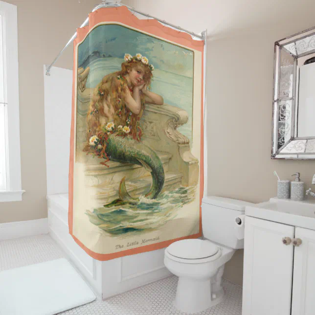 Vintage Victorian Mermaid Art Shower Curtain | Zazzle
