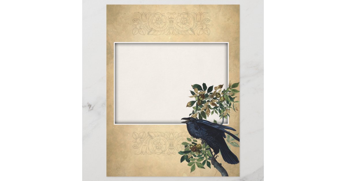 Vintage Victorian Raven Decoupage - Gothic Realm Letterhead | Zazzle
