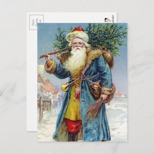 Vintage Victorian Santa Christmas Postcard | Zazzle