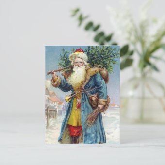 Vintage Victorian Santa Christmas Postcard | Zazzle