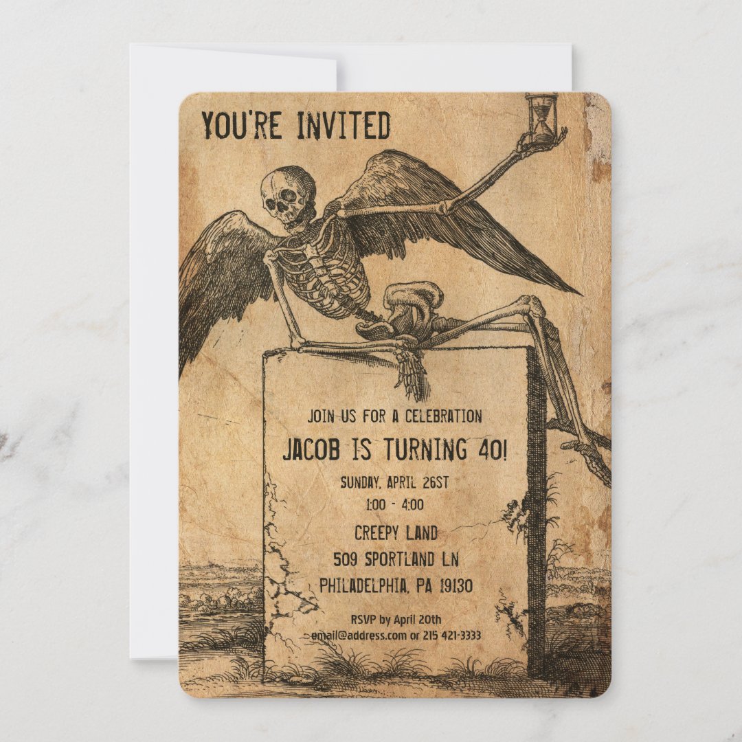 Vintage Victorian Style Creepy Customizable Party Invitation | Zazzle