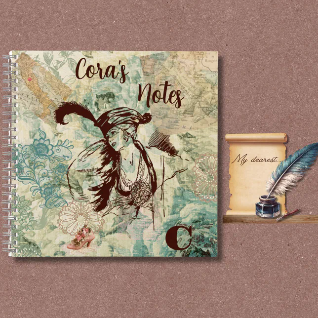 Vintage, Victorian Style Notebook | Zazzle