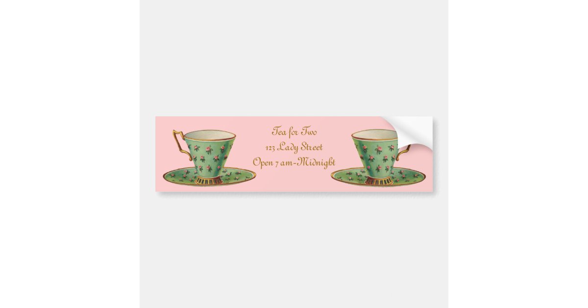 Vintage Victorian Tea Cup Bumper Sticker | Zazzle