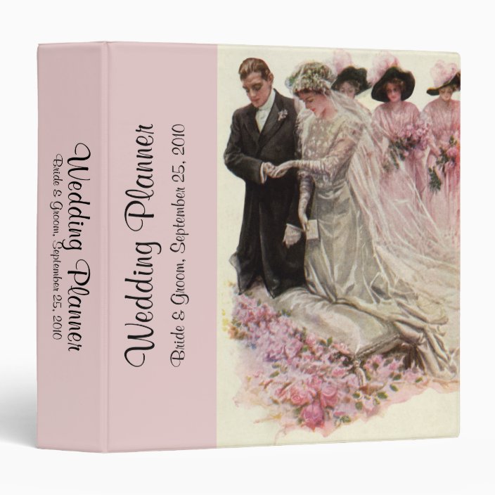 Vintage Victorian Wedding Ceremony Bride and Groom 3 Ring Binder ...