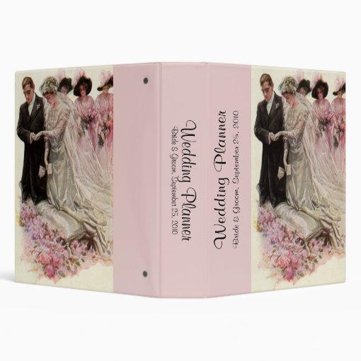 Vintage Victorian Wedding Ceremony Bride and Groom 3 Ring Binder | Zazzle