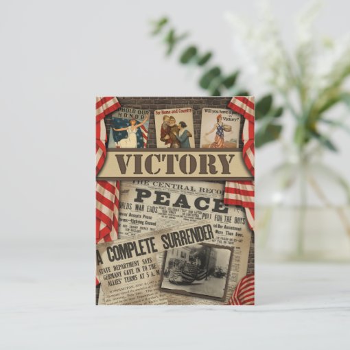 Vintage "Victory" WWI Scrapbook Postcard | Zazzle