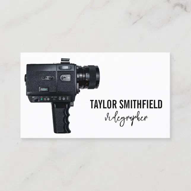 Vintage Video Camcorder Videography Business Card | Zazzle