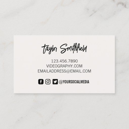 Vintage Video Camera Videography Business Card | Zazzle