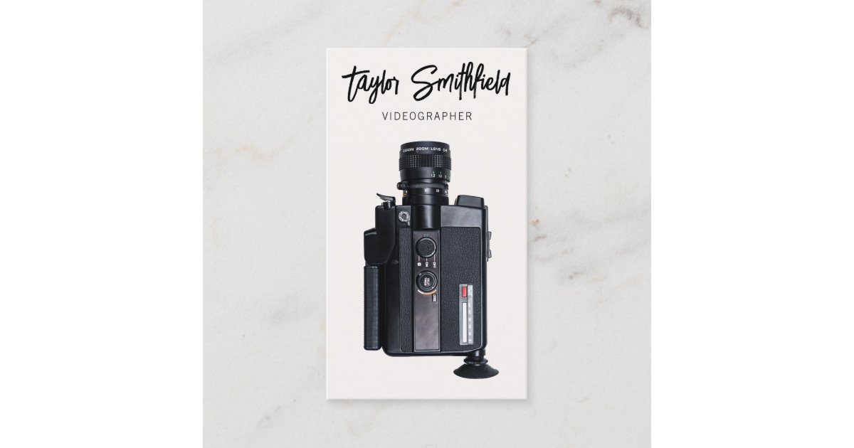 Vintage Video Camera Videography Business Card | Zazzle
