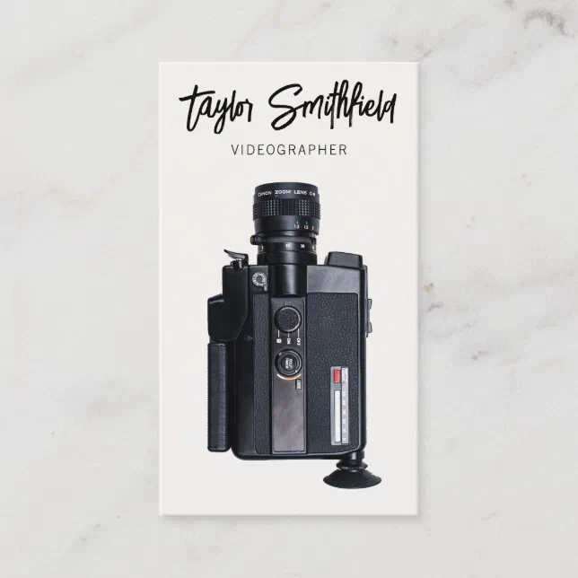 Vintage Video Camera Videography Business Card | Zazzle