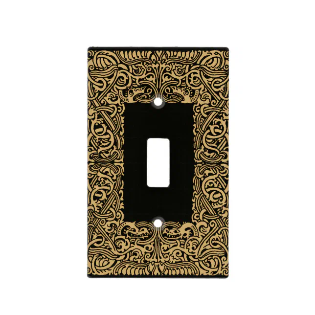 Vintage Viking Dragon Knots Border Light Switch Cover | Zazzle