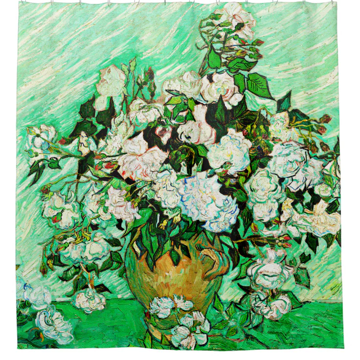 Vintage Vincent Van Gogh Roses (1890) Shower Curtain | Zazzle