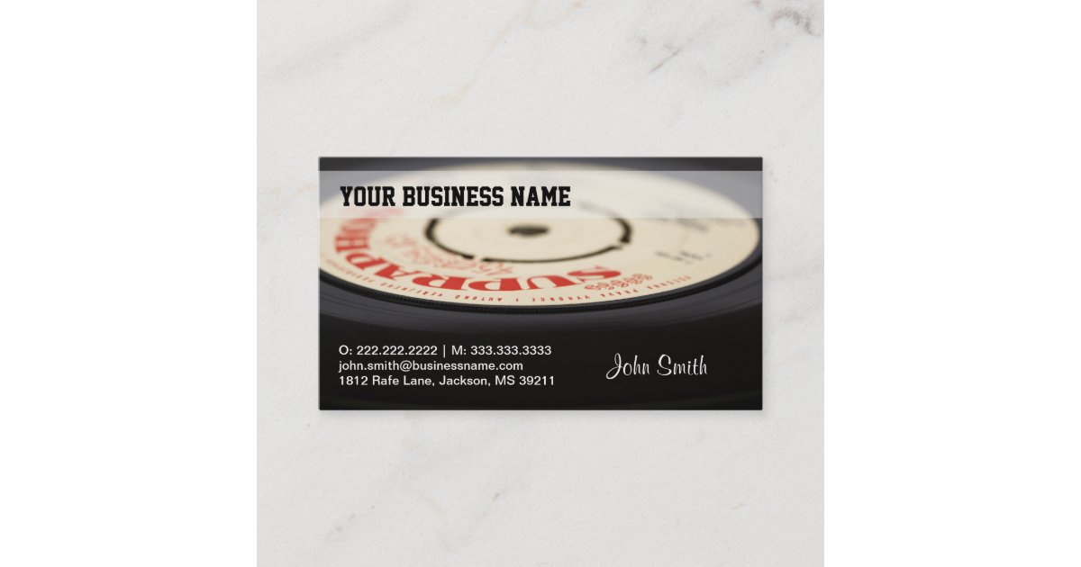 Vintage Vinyl business card | Zazzle