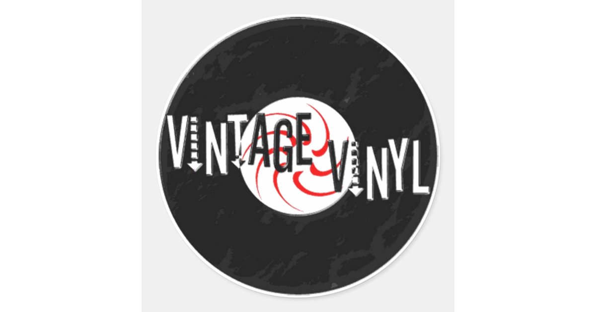 Vintage Vinyl Logo Sticker | Zazzle