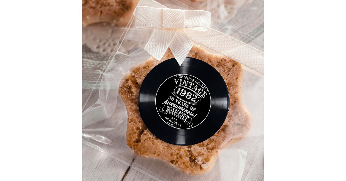 Vintage Vinyl Record Milestone Customized Birthday Classic Round ...