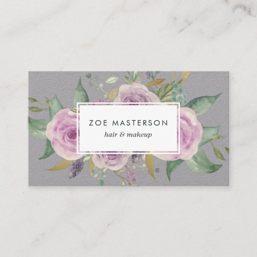 Vintage Violet Floral Business Card | Zazzle