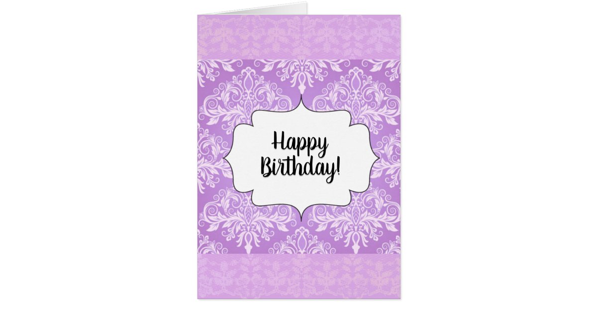 Vintage Violet Purple Happy Birthday Greeting Card | Zazzle