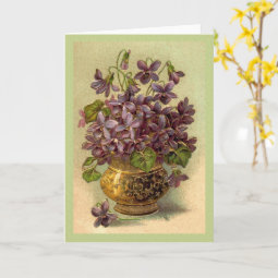 Vintage Violets Card | Zazzle