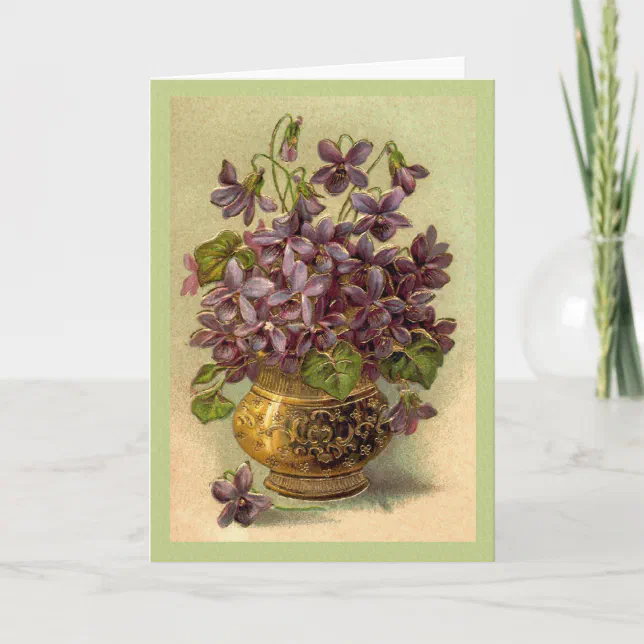 Vintage Violets Card | Zazzle