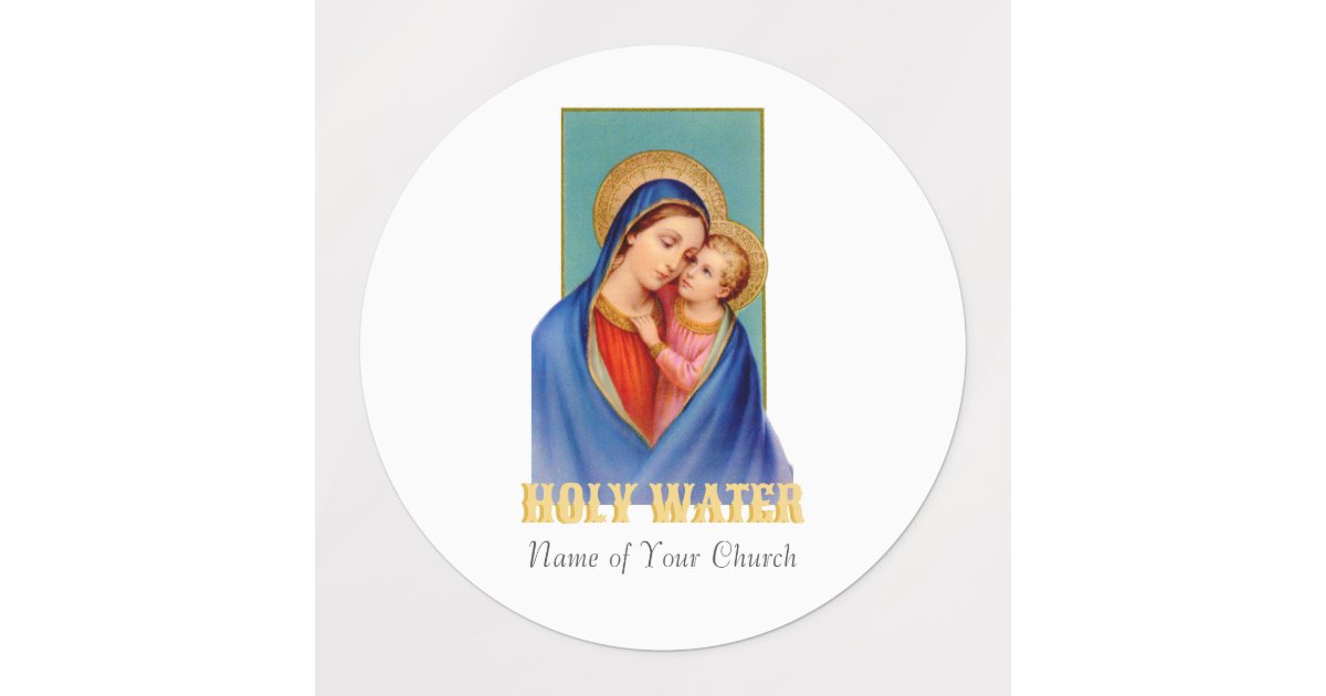 Vintage Virgin Mary and Jesus Holy Water Labels | Zazzle