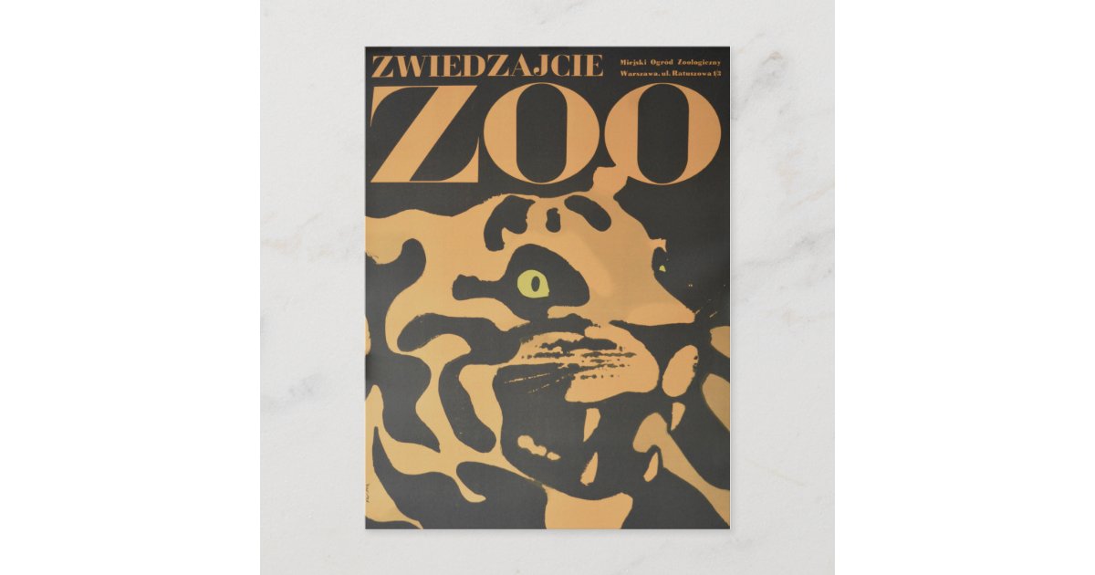 Vintage Visit The Zoo Travel Postcard | Zazzle