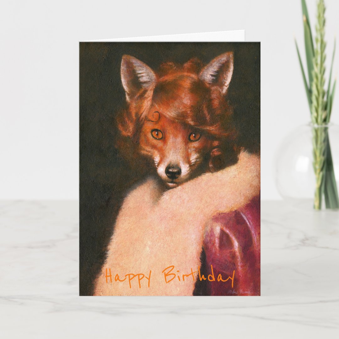 Vintage Vixen Birthday Card | Zazzle