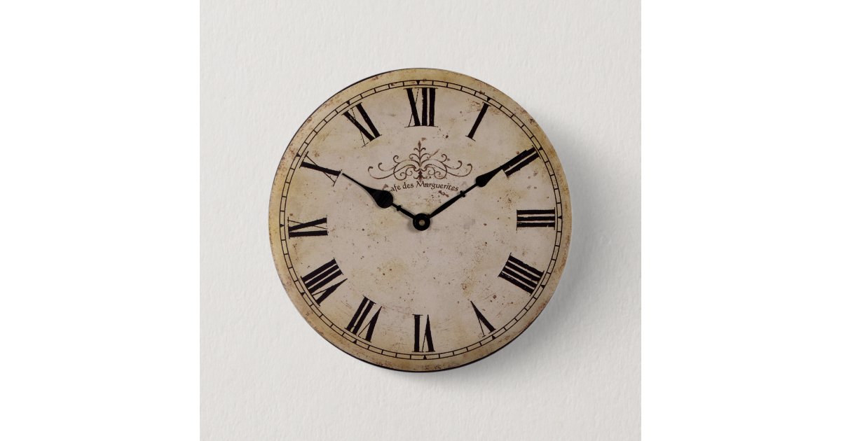 Vintage Wall Clock Button | Zazzle