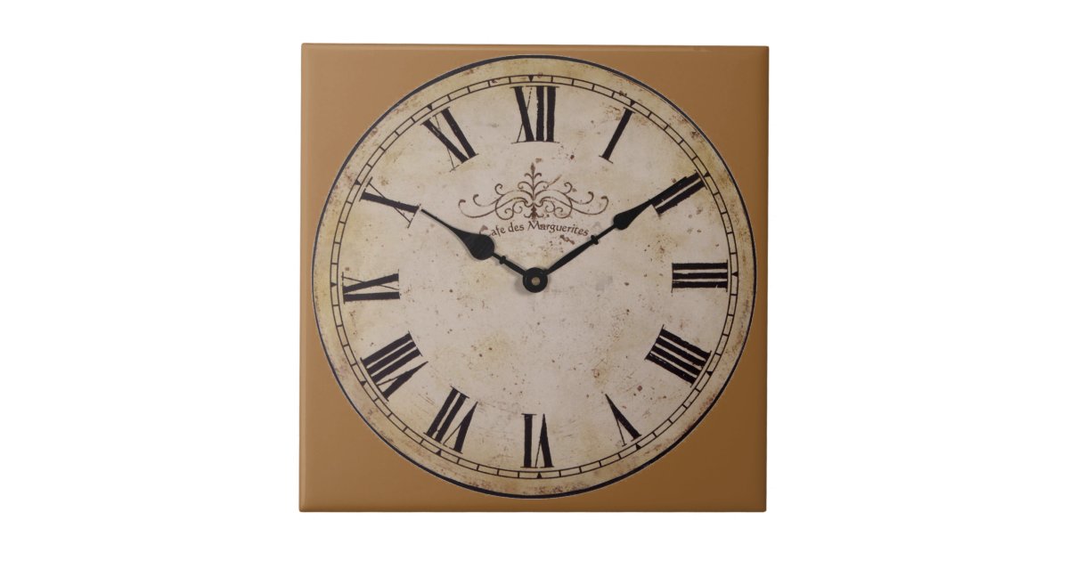 Vintage Wall Clock Tile | Zazzle