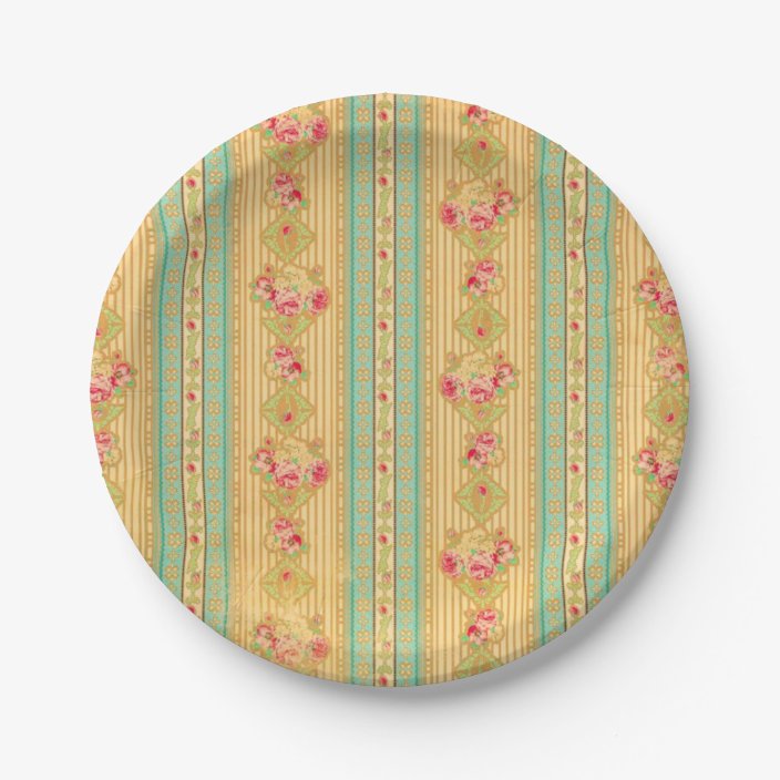 Vintage wallpaper look paper plates | Zazzle.com
