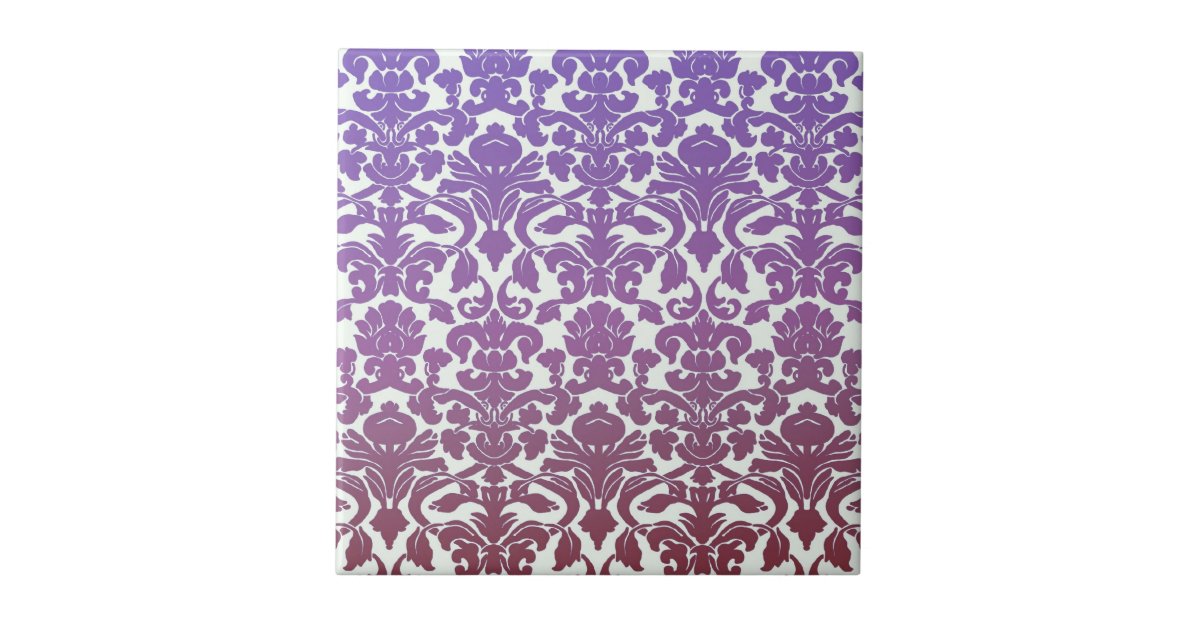 Vintage WallPaper Purple Ceramic Tile | Zazzle