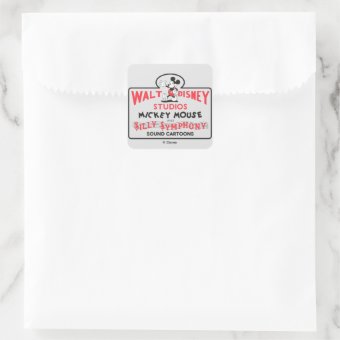 Vintage Walt Disney Studios Square Sticker | Zazzle