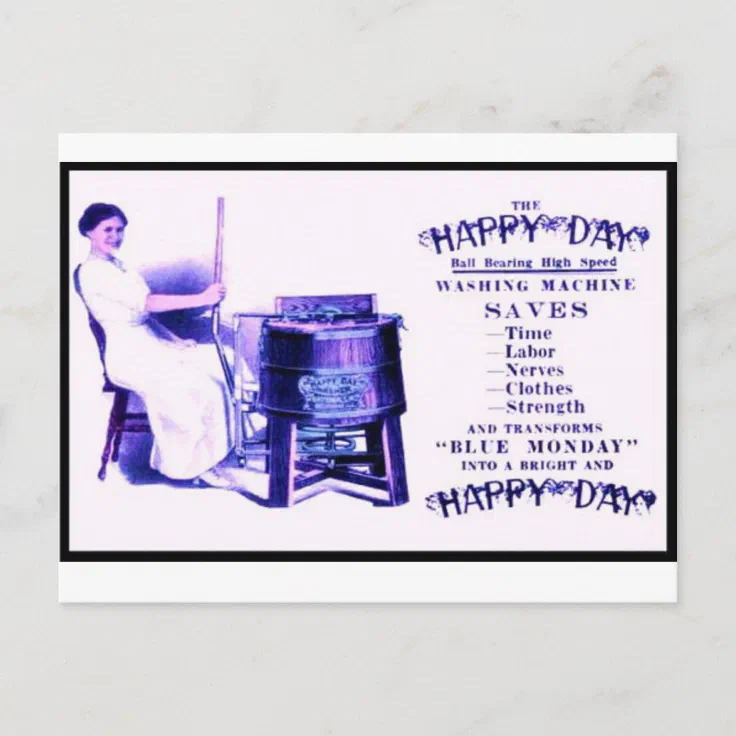 Vintage Washing Machine Postcard | Zazzle