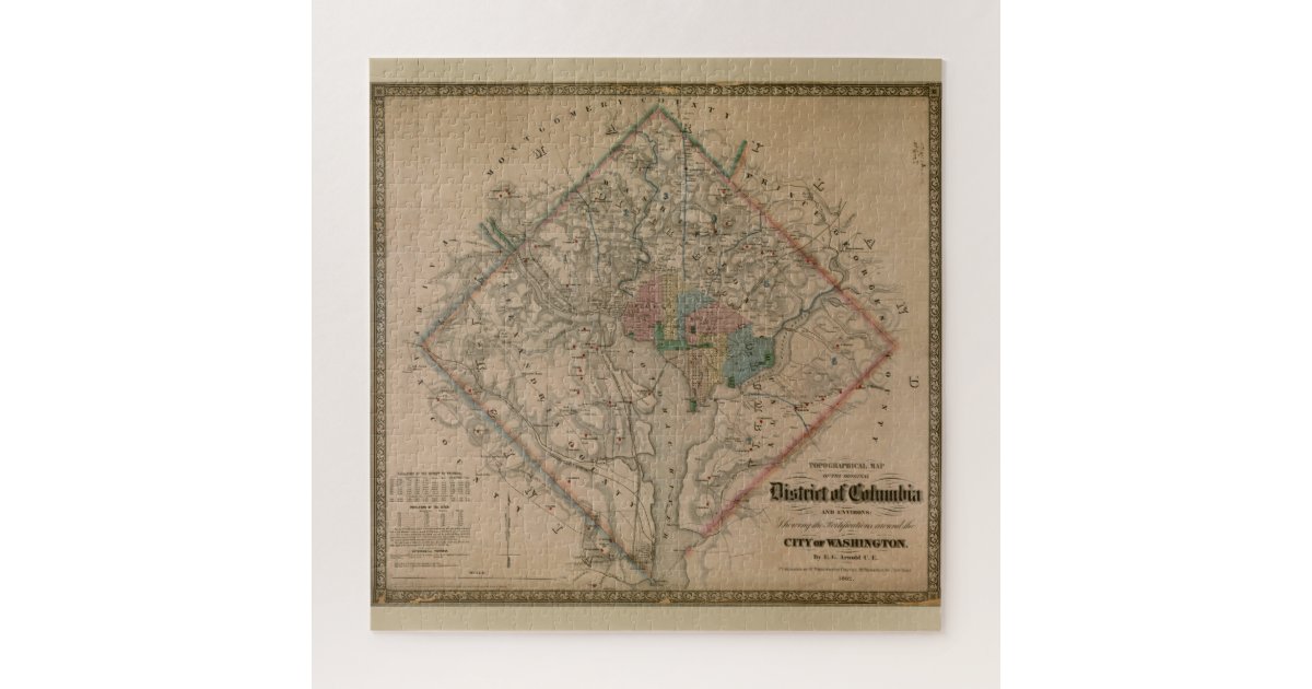 Vintage Washington DC Civil War Defenses Map 1864 Jigsaw Puzzle | Zazzle