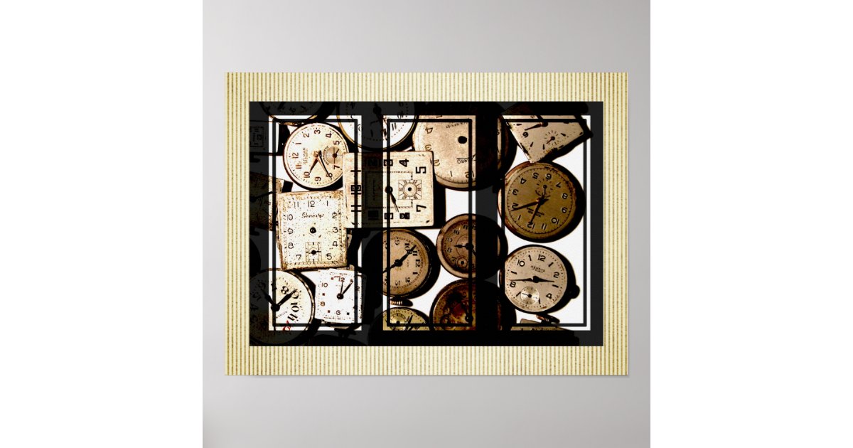 Vintage Watches Triptych Poster | Zazzle